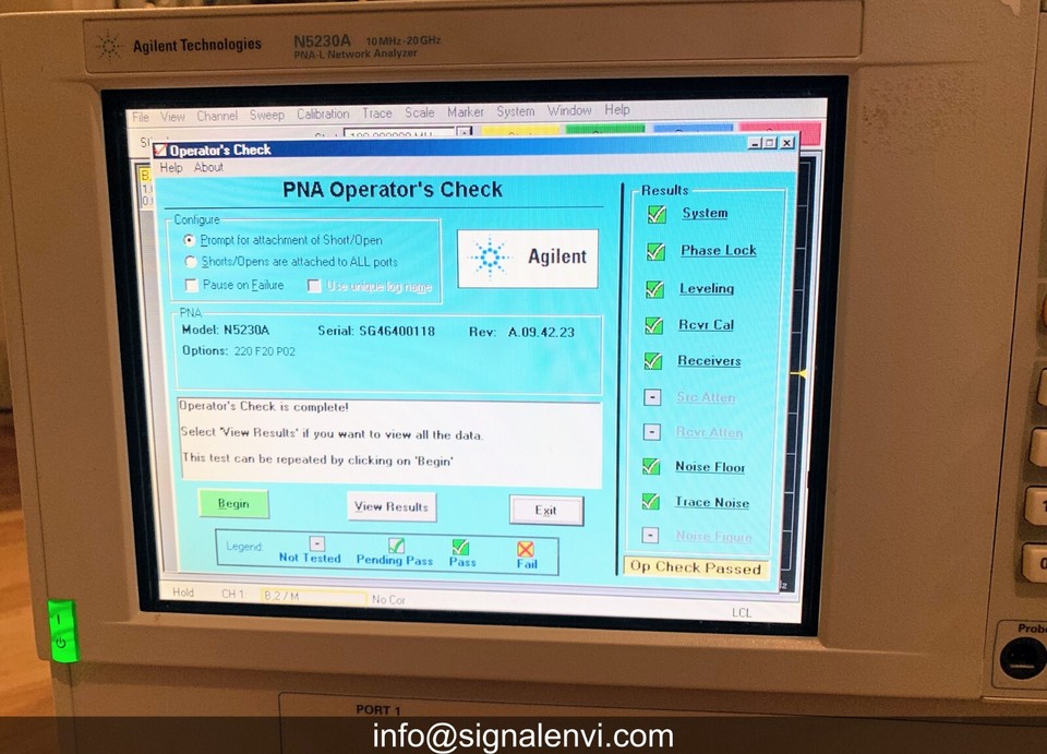 Agilent/Keysight N5230A, Opt 220, 20-GHz Vector Network Analyzer, PNA-L ...