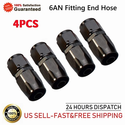 4Pc Universal Straight AN6 6AN Swivel Hose End Fitting Adaptor For CPE ...