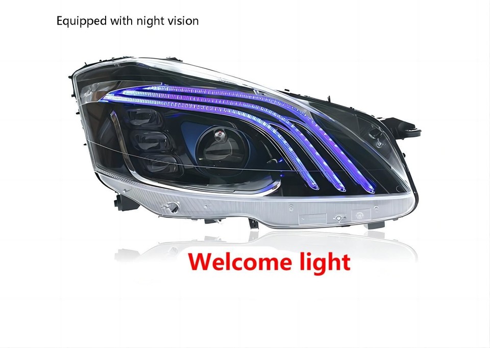 06-12 Mercedes Benz S-Class W221 headlight assembly modified with LED ...
