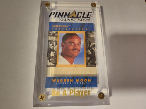 Warren Moon Auto Autograph 1996 Pinnacle Trading Cards Laserview Promo ...