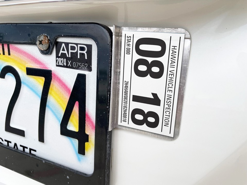 Hawaii Safety Check Sticker Bracket, Vertical Style, Made for Hawaii ...