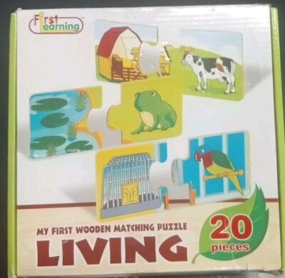 First Learning My First Wooden Puzzle Wooden Matching Puzzle 20 Pieces ...