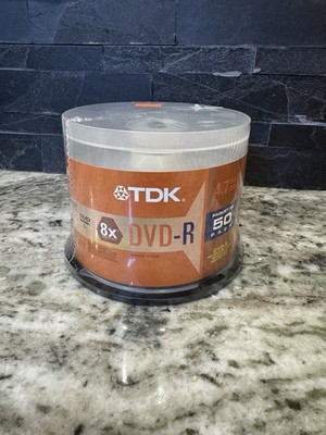 TDK 4.7GB DVD-R 50-Pack Spindle 8X Compatible 120 Minute Video New ...