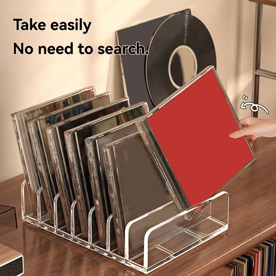 Acrylic CD/DVD Storage Rack Transparent Organizer Stand Display Holder ...