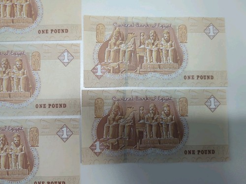 Unique 5 UNCIRCULATED EGYPTIAN POUND Consecutive Serial Numbers PAPER ...