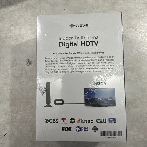 Wave Max Indoor TV Antenna 4K Ultra HD Signal Booster No Subscriptions ...