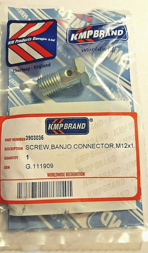 Filter Head Banjo Connector Bolt M12 3903035 w/ 3963983 washer Dodge 5. ...