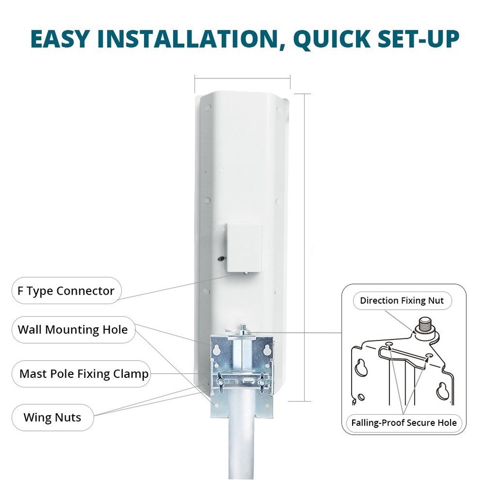 HIGH GAIN DIGITAL HD TV UHF VHF DTV OUTDOOR DTV ANTENNA +AMP OTA AIR ...