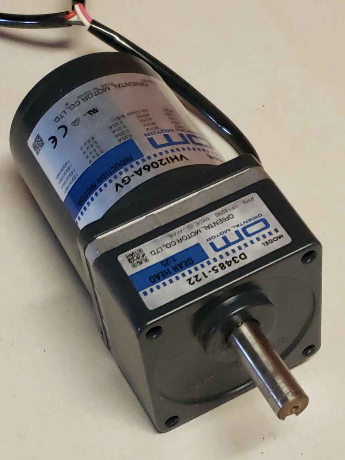 ORIENTAL MOTORS VHI206A-GV INDUCTION MOTOR WITH D3485-122 GEAR HEAD | eBay