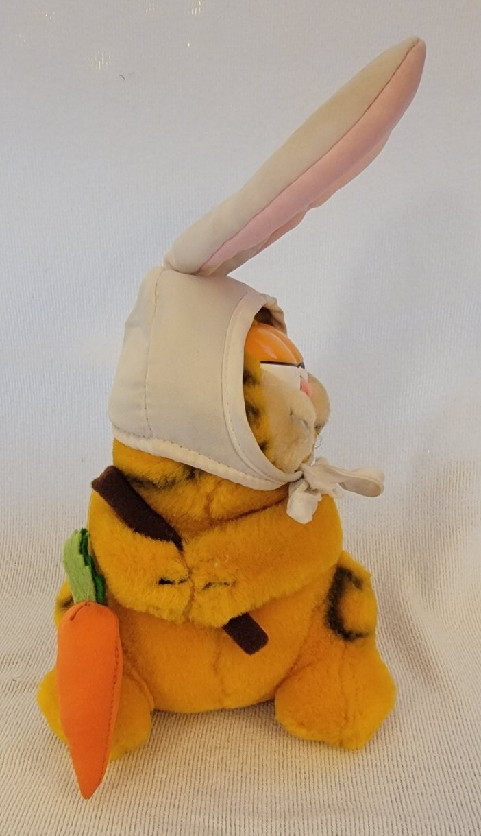 Vintage GARFIELD Easter Bunny Ears 1981 Rabbit Plush Carrot Stick ...