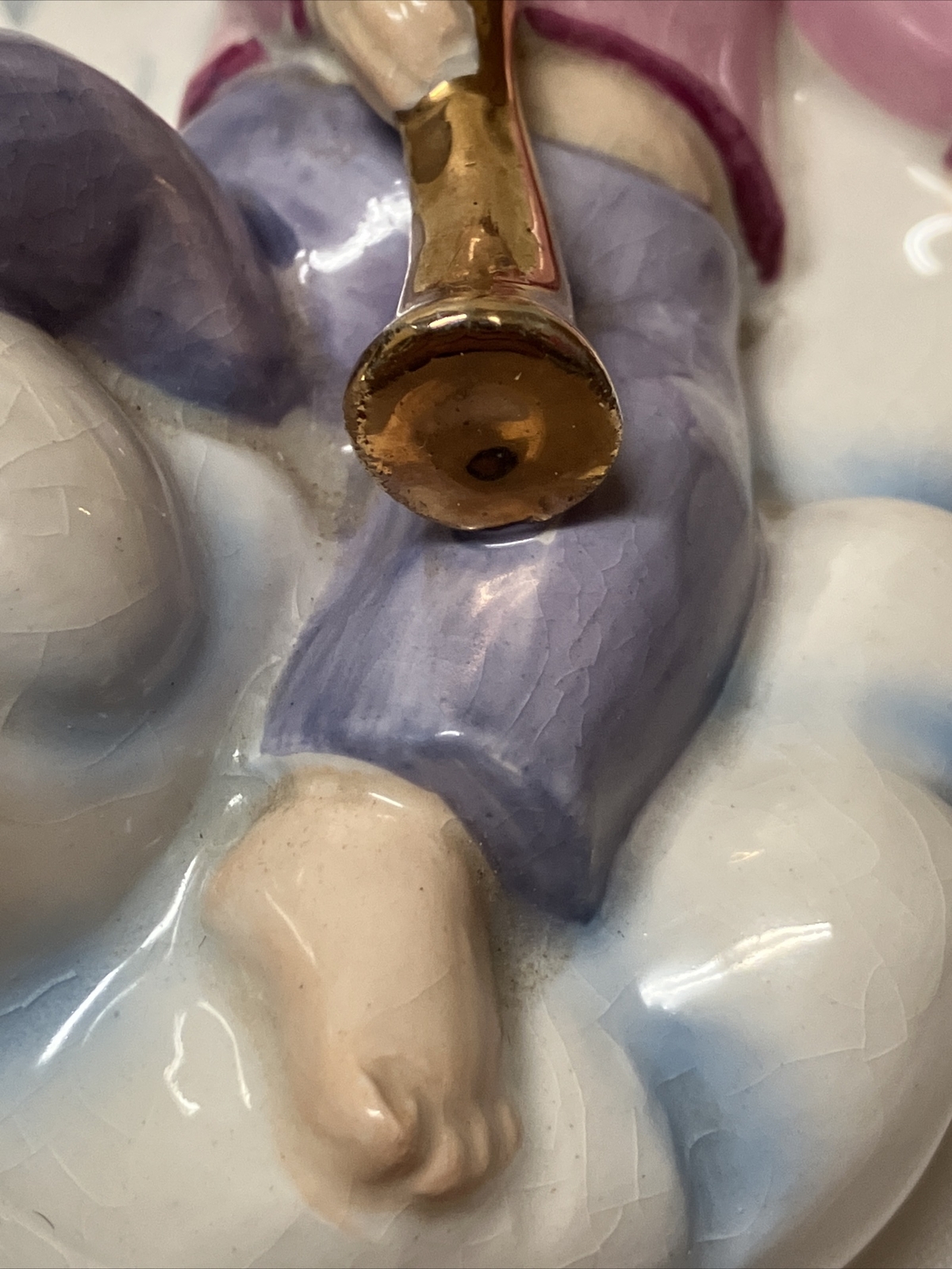 VTG 1956 RARE PORCELAIN NAPCO ADORABLE Sleeping Baby On Clouds FIGURINE ...