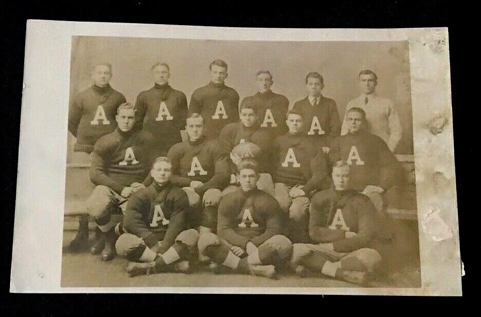 Circa 1900, Football Team Real Photo Postcard with Team "A" on the ...