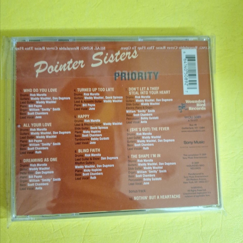POINTER SISTERS PRIORITY +1 BONUS TRACK REMASTERED CD WOUNDED BIRD B32 664140508927 | eBay