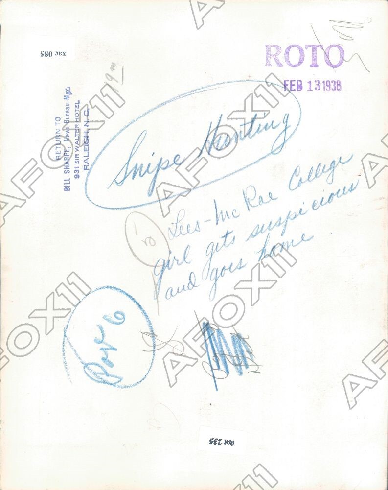 1938 Lee Mcrae College Coed During Snipe Hunting Prank Trip Press Photo ...