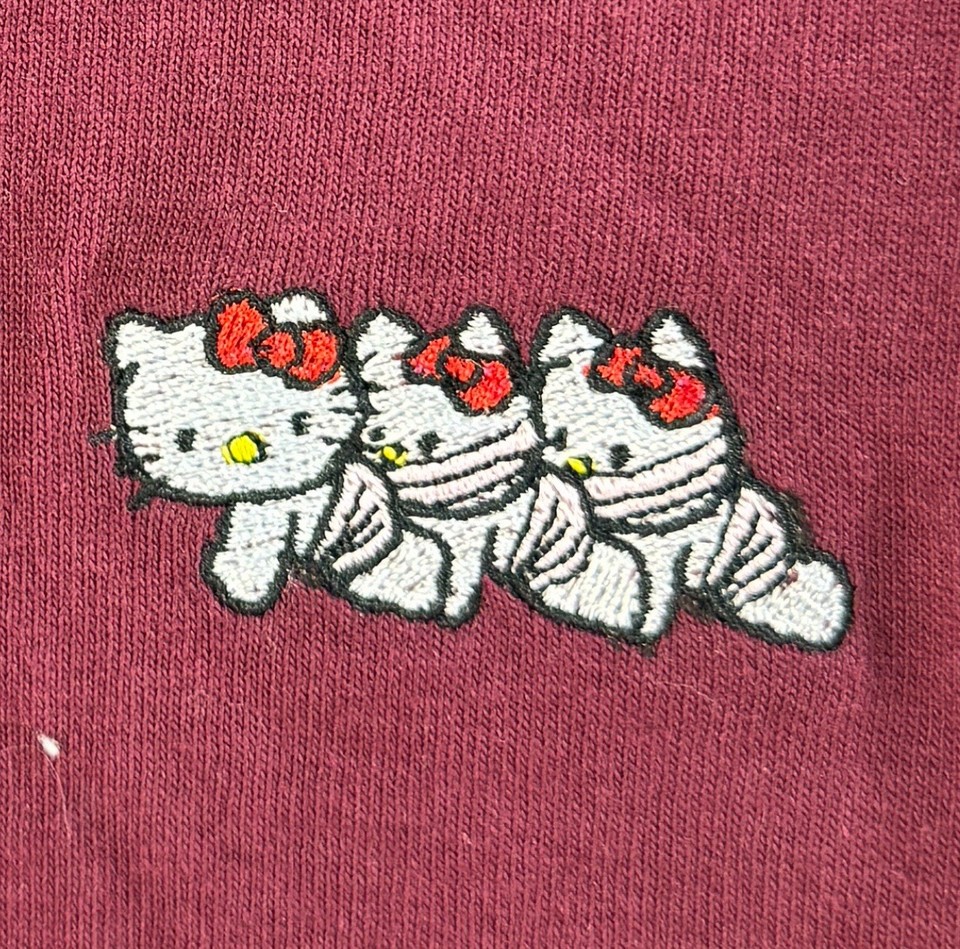 Hello Kitty Kittypede The Human Centipede Shirt T-shirt Polo Maroon S ...