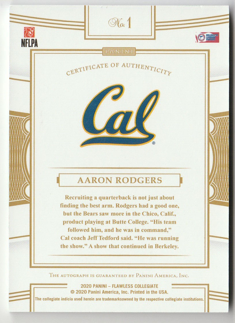 Aaron Rodgers 2020 Flawless Greats Signatures Emerald Auto 1/5 | eBay