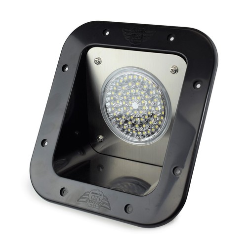 RV TRAILER CAMPER 5TH WHEEL Black 8.5" Square SCARE PORCH 12V LED LIGHT ...