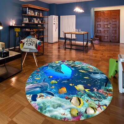 3D Underwater Fish Dolphin ZHUA2676 Game Non Slip Rug Mat Photo Carpet ...