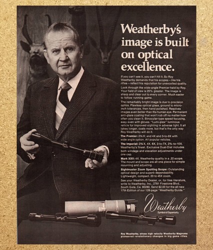 Roy Weatherby Premier Imperial Optical Scope- Magazine Print Ads Poster ...