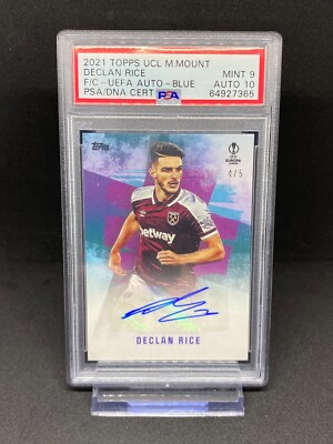 Declan Rice Auto #4/5 Mason Mount Future Champions PSA:9 Auto:10 Pop 1 ...