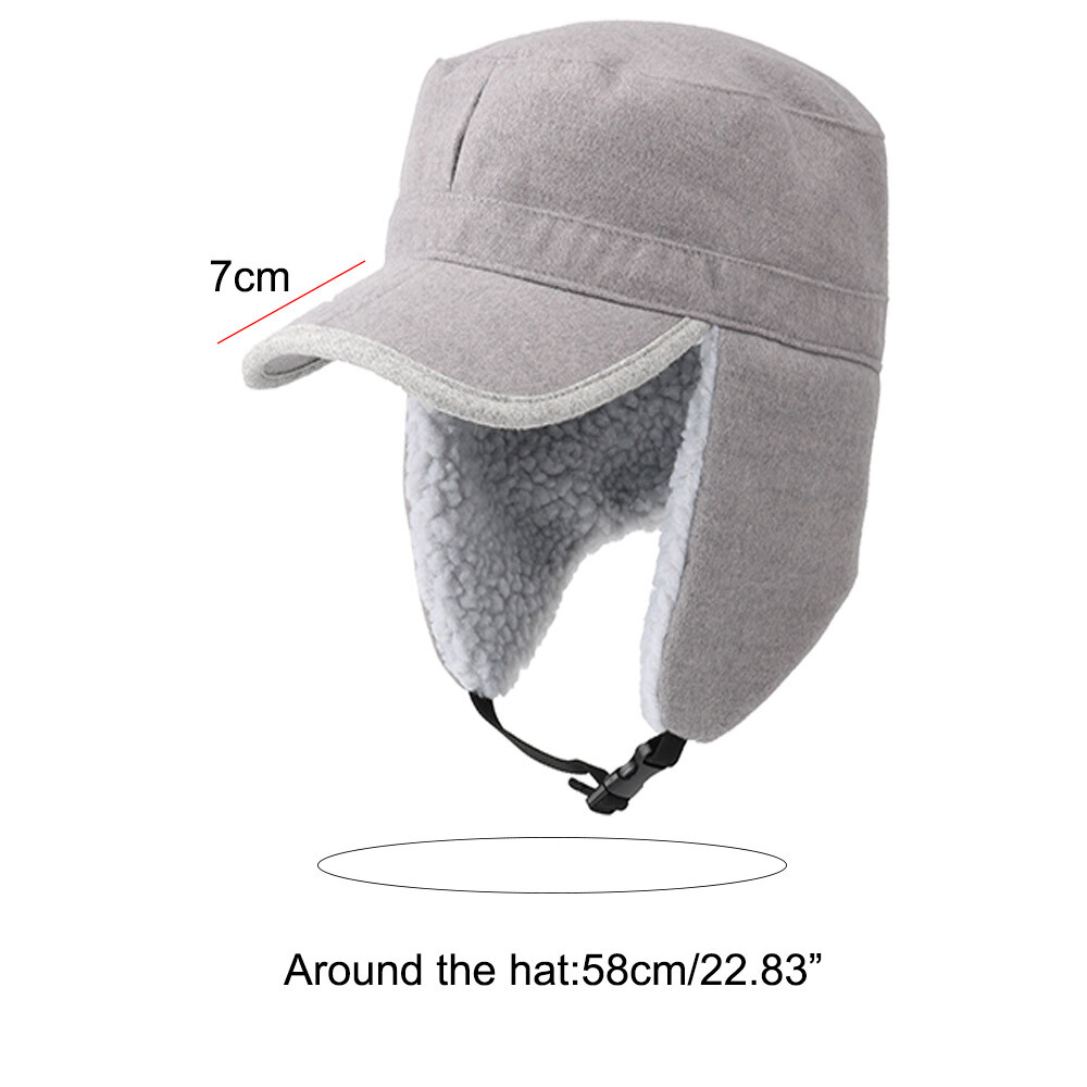 Army Military Fleece Warm Winter Hats with Visor Windproof Earflap ...