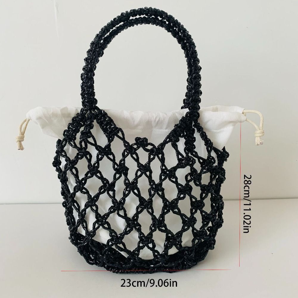 Large Capacity Woven Bag Woven Drawstring Bag Fashion Handbag Girls | eBay