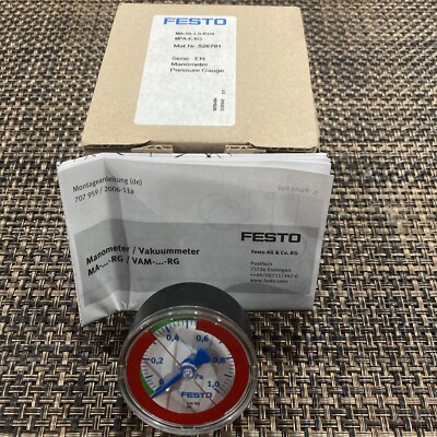 🇺🇸FESTO MA-50-1,0-R1/4-MPA-E-RG Manometer MPA Pressure Gauge NFP | eBay