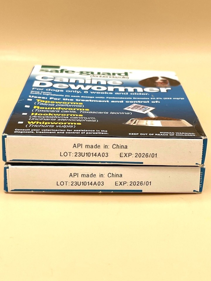 Merck Safe Guard Fenbendazole Dewormer Canine Dogs Puppies Wormer - 2 ...