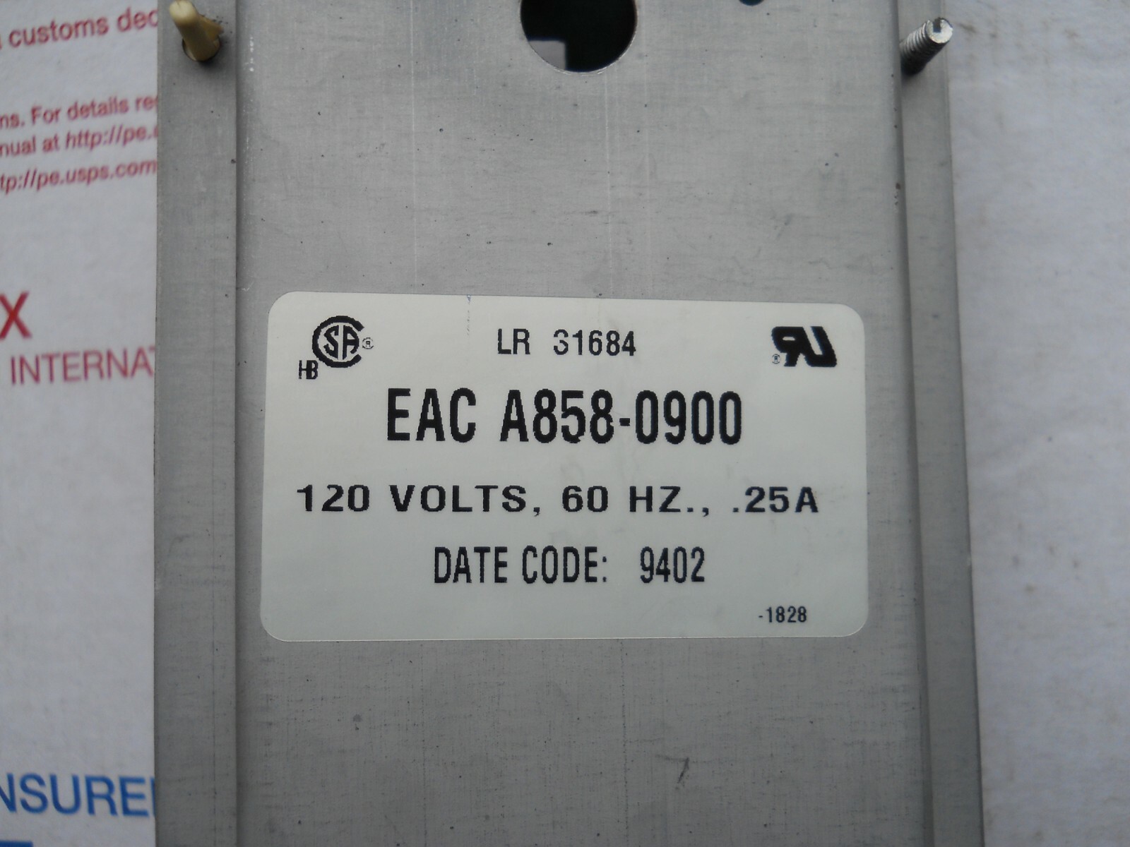 White Rodgers A858-0900 Electronic Air Cleaner Power Supply EAC A858 ...