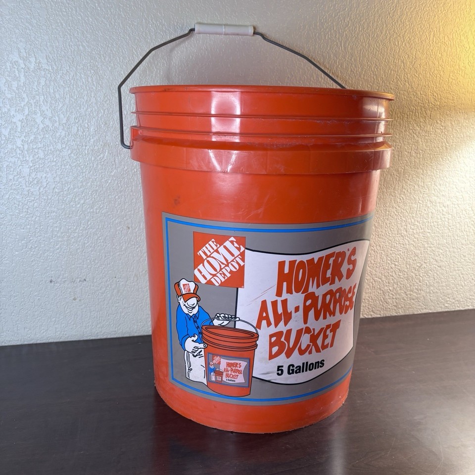 RARE Home Depot Homer's All Purpose Bucket Homer Utility Orange 5 ...