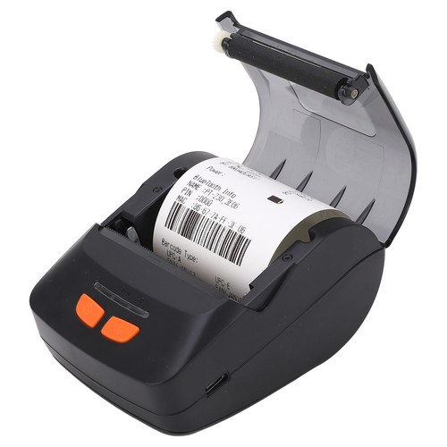 BT Thermal Printer With Label Paper Portable POS Barcode Printer Black ...