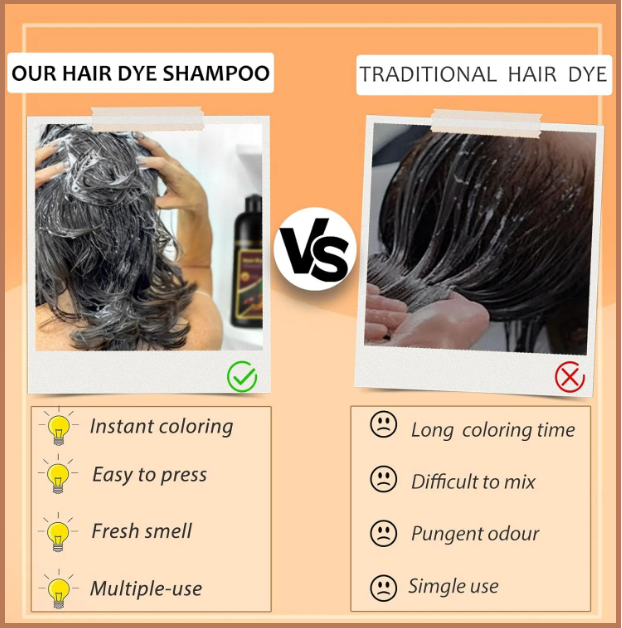 Shampoo 500ml Hair Dye Hair Dye Instant Fast Permanent Natural Coconut ...