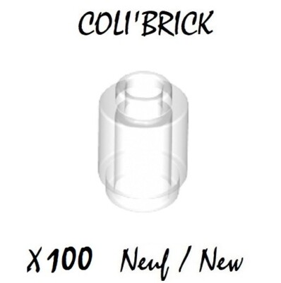 lego 3062b - 100x Brique / Brick Round 1x1 open stud - Trans Clear ...