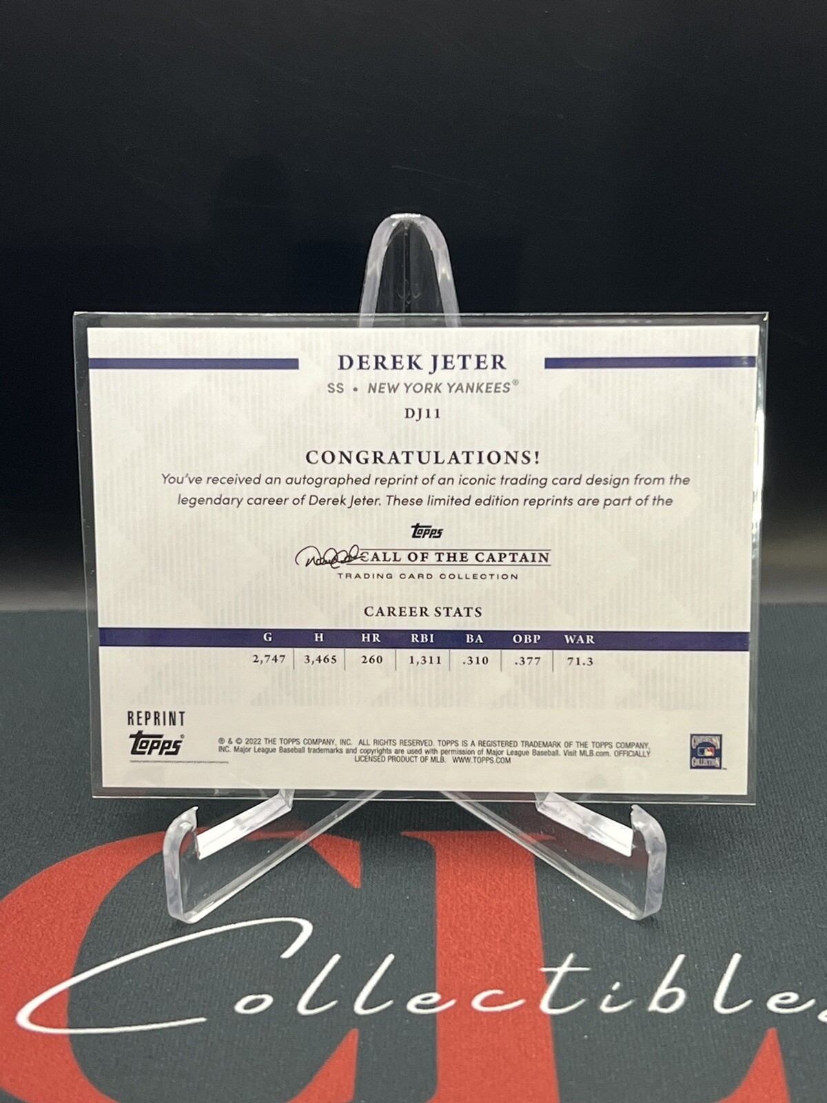2022 Topps x Derek Jeter Call of the Captain DEREK JETER #DJ11 Foil ...