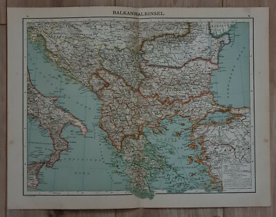 Landkarte map 1895: Balkan-Halbinsel. Sizilien Italien Montenegro | eBay
