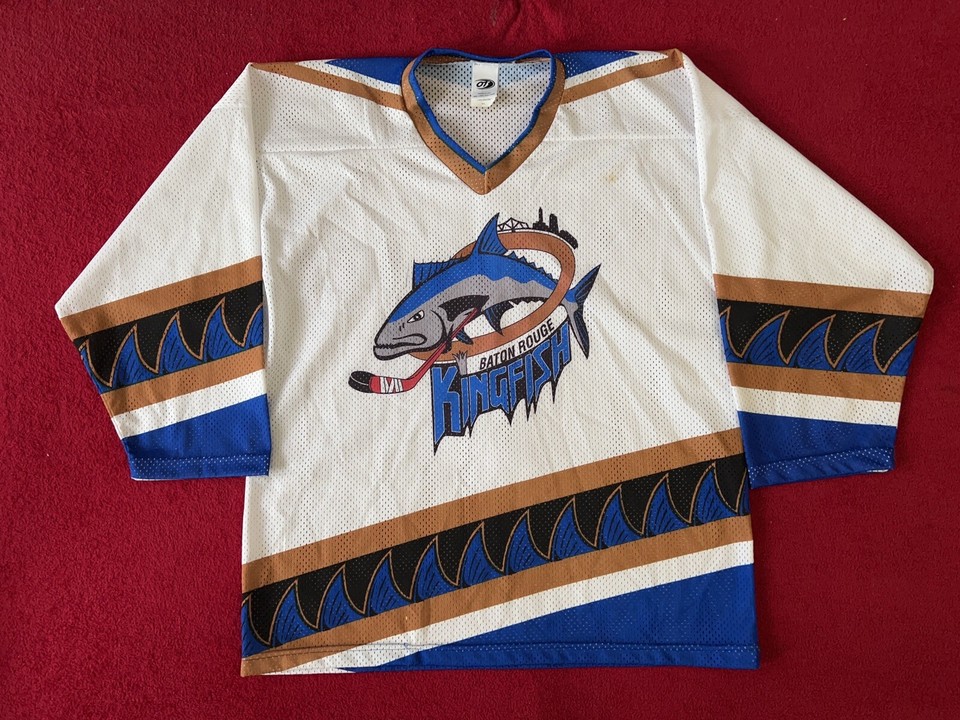 Vintage Rare Defunct XL Baton Rouge Kingfish USA Made Hockey Jersey ...