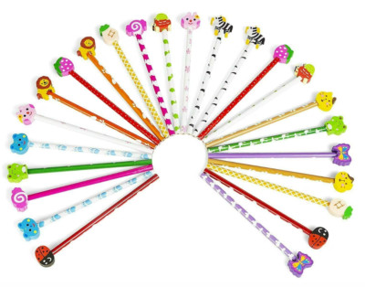 Eraser Pencil Rubbers Rubber Pencils Funky Character Kids Party Gifts 6 ...