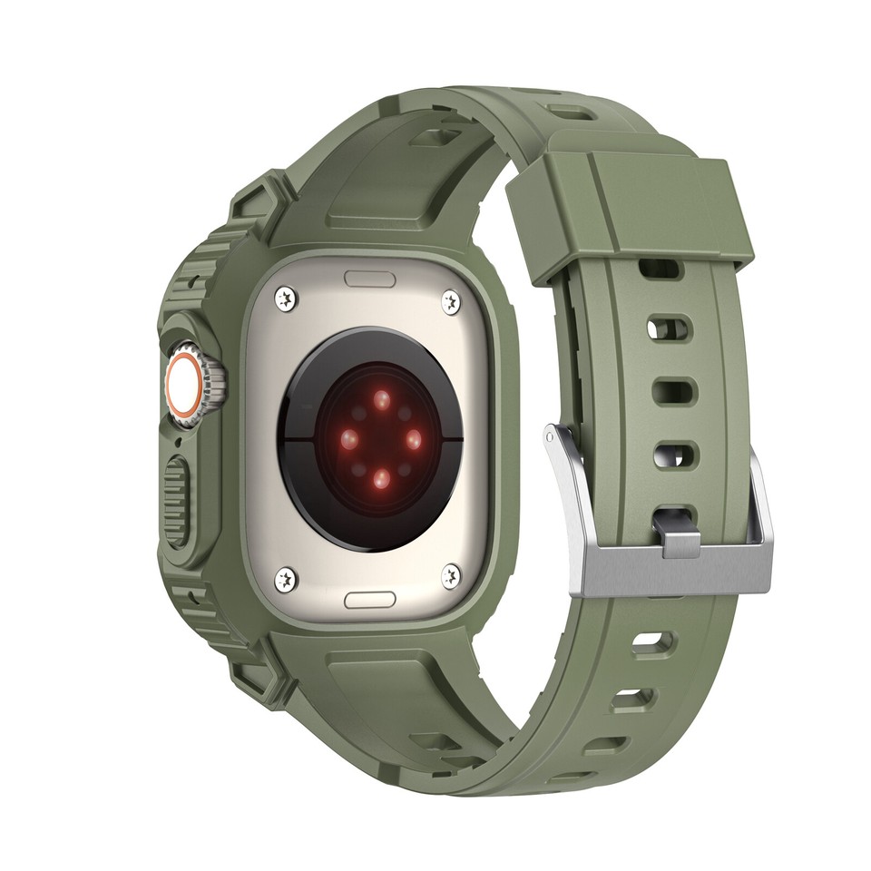 Rugged Shockproof Sport Protective Case Band for iWatch Series Ultra 1 ...