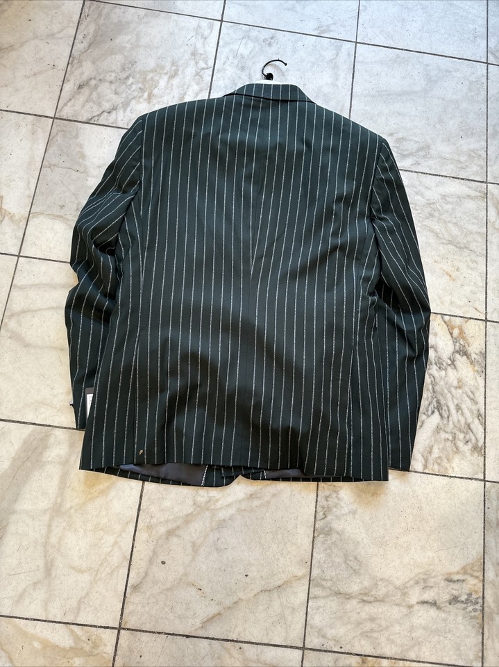 NWT VITALI Vested Men's Modern Multi Color Green Striped Suit Size 50R ...