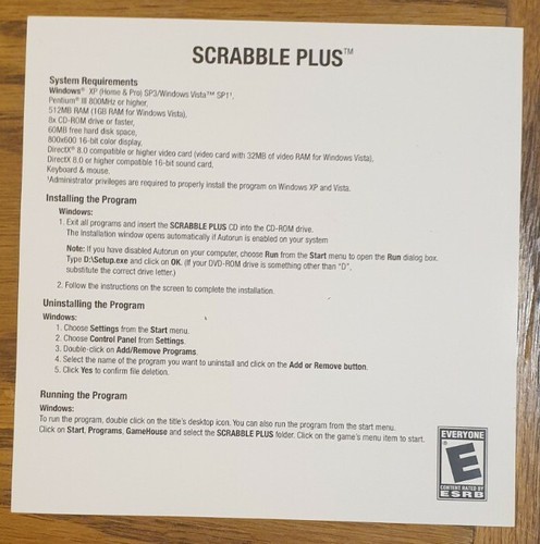 Scrabble Plus (PC, 2009) for sale online | eBay