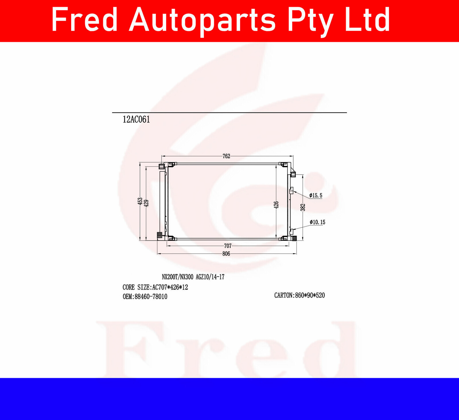 Ac Condensor Fits Lexus AGZ15.NX200T.2014+.88460-78010-BJX | eBay