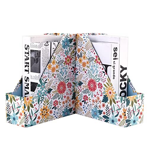 2 Packs Foldable Magazine-File Holder Seamless Floral Designered File ...