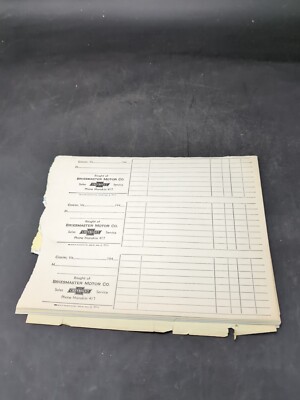 1940s Chevrolet Dealership Sales Service Slip Forms Vintage | eBay