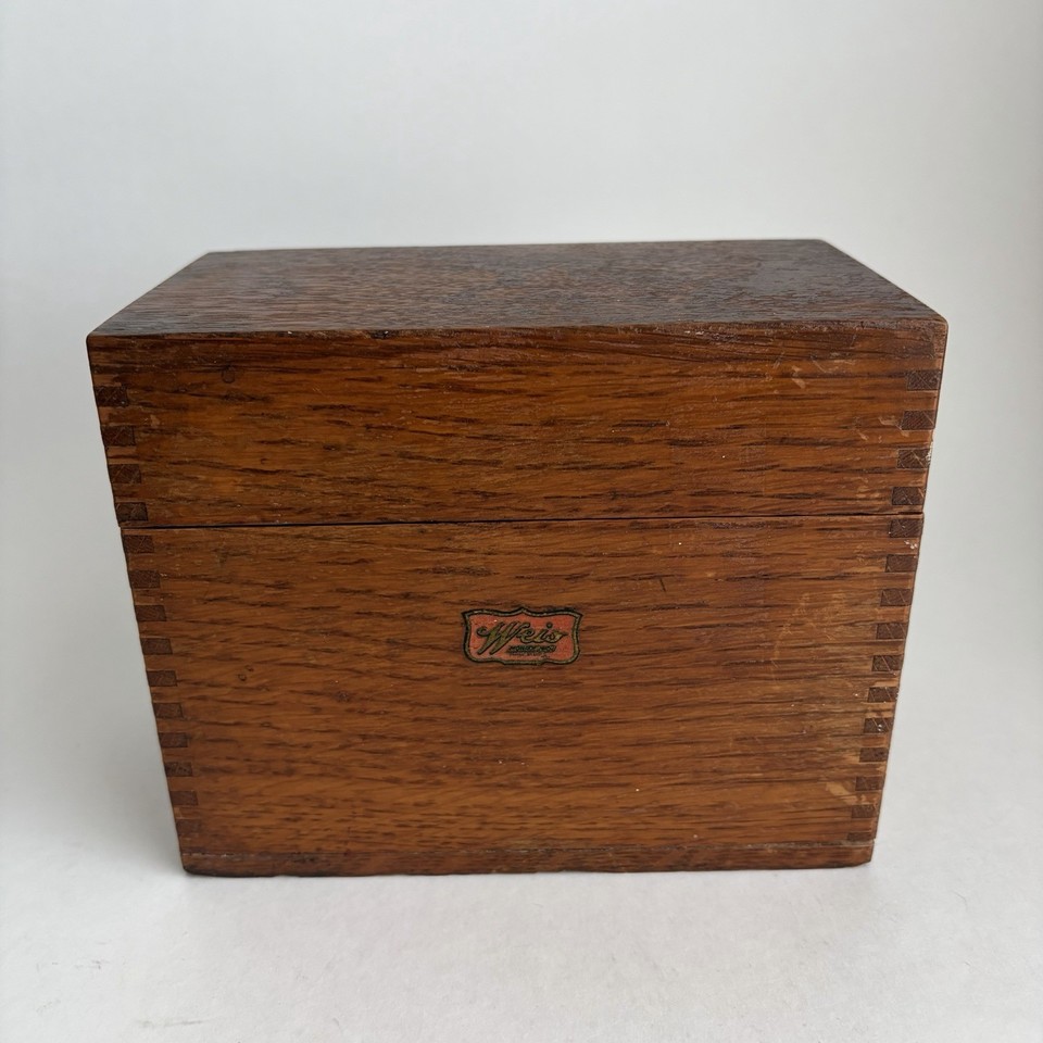 Vintage WEIS Oak Wooden Recipe Box w/ 175+ Handwritten & Clipped ...