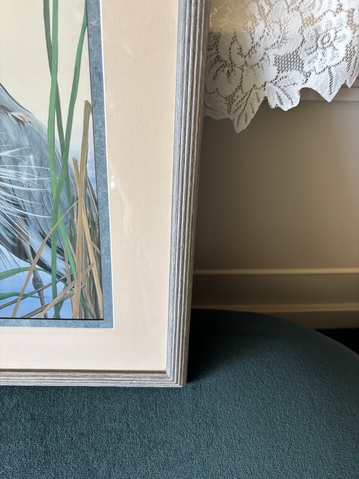 Neil Adamson Marsh Fisherman Blue Heron Signed Artist Numbered Framed ...