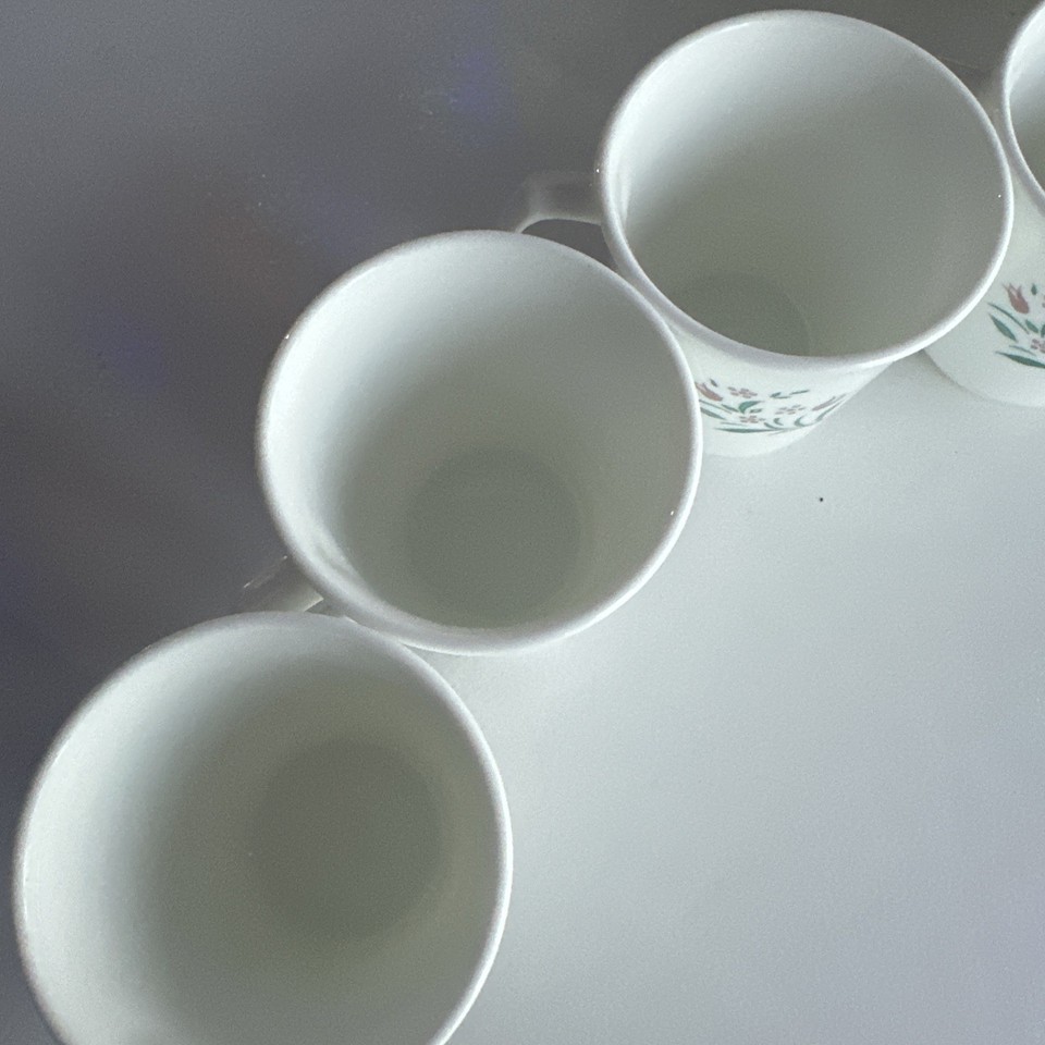 Set of 8 Corelle Corning-ware Rosemarie Coffee Tea Mugs cups Vtg M Wave ...