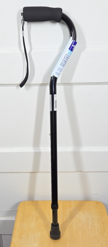 Medline Cane Foam Grip Wrist Strap Offset Aluminum 10 Adjustments Black ...