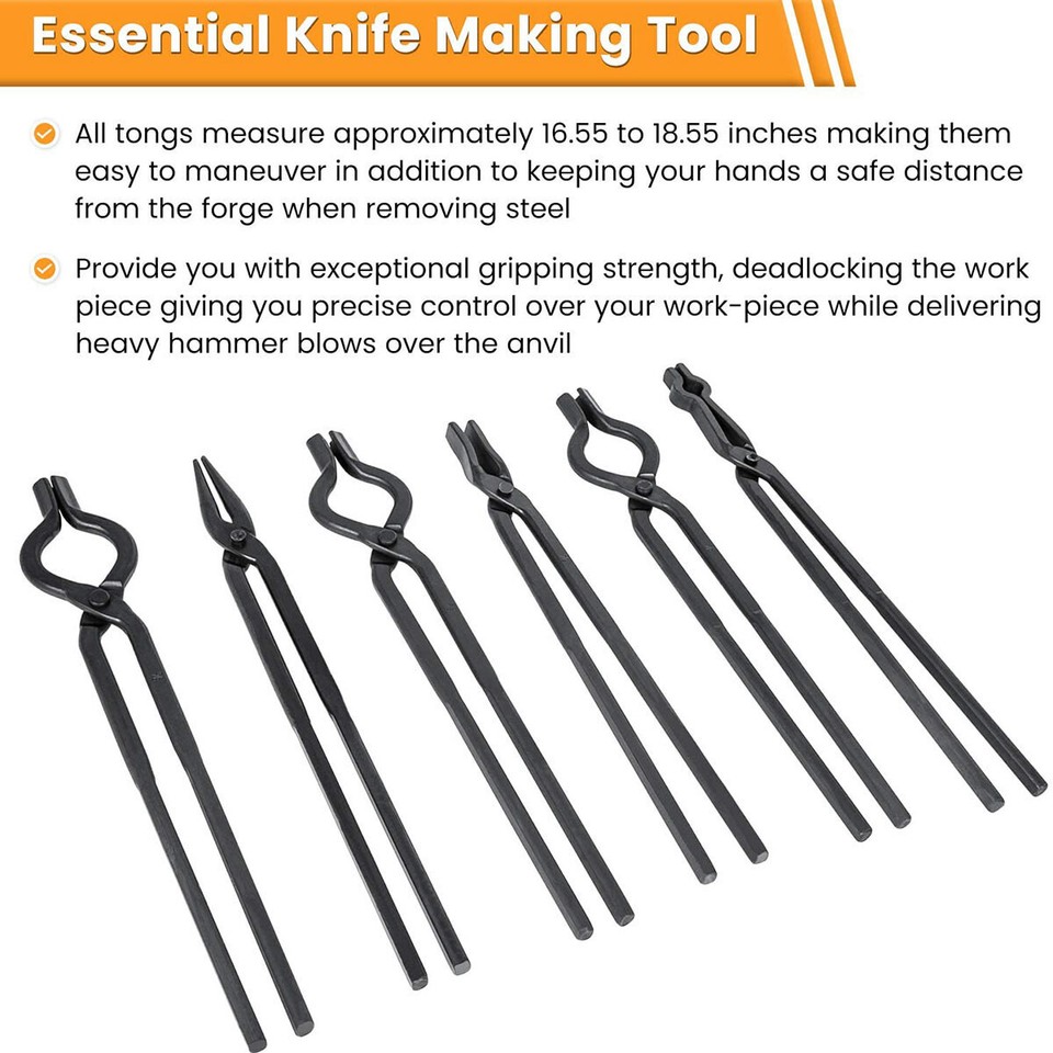 Knife Making Tongs Set Knifemaking Blacksmith Anvil Forge Vise ...