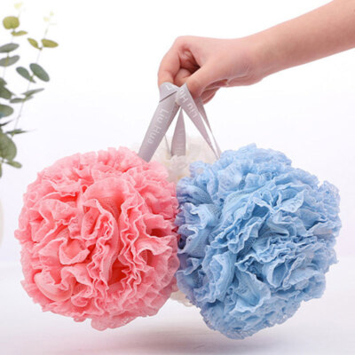 Large Scrubber Mesh Ball Sponge Flower Exfoliating Body Brush Puff Bath ...