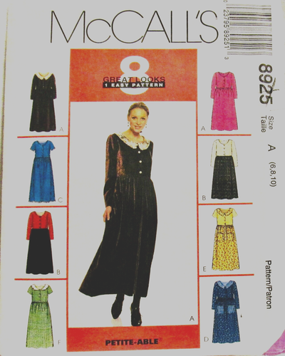MCALLS PATTERN 8925 8 EASY LOOK IN 1 LOOSE FIT DRESS W VARIATION SZ 12 ...